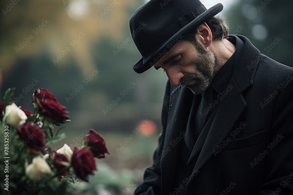 Sad bury ceremony at old cemetery church funeral farewell rest in peace ...