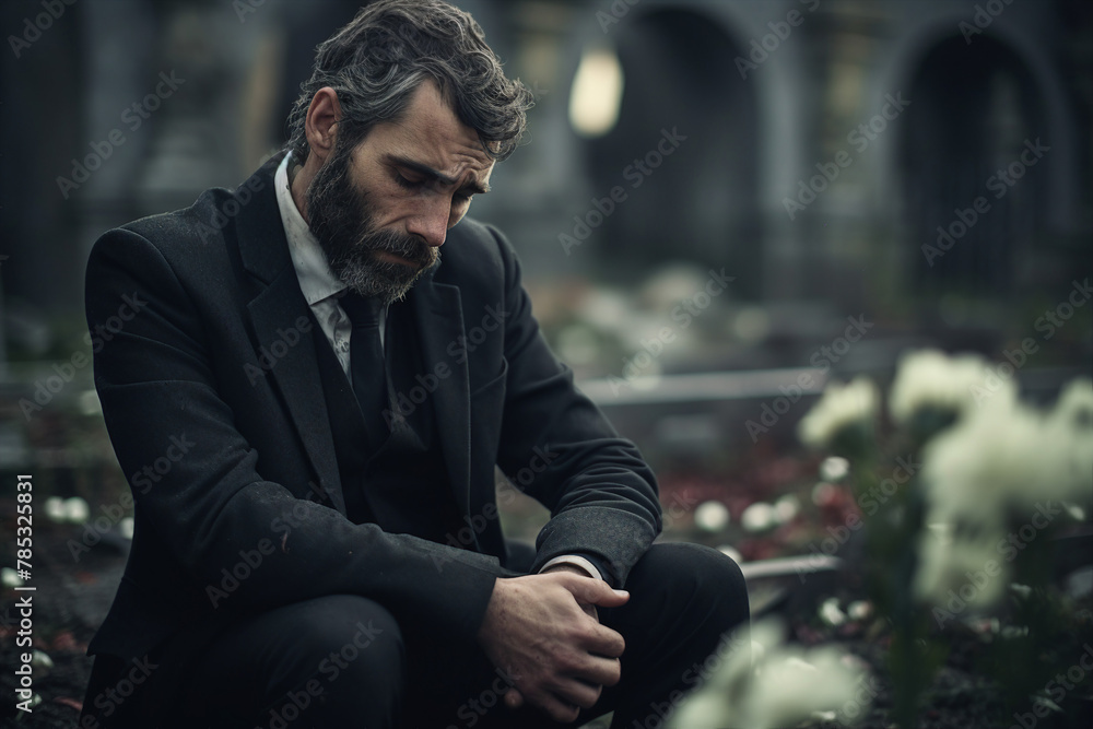 Sad bury ceremony at old cemetery church funeral farewell rest in peace ...