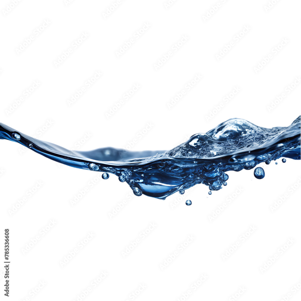 realistic blue water wave with bubbles on transparent background Stock Illustration | Adobe Stock