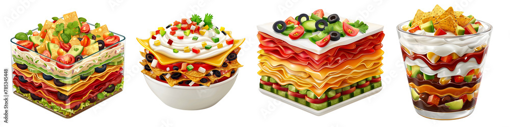 Seven-Layer Dip clipart collection, symbol, logos, icons isolated on ...