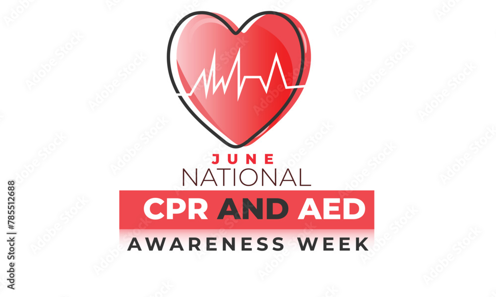National CPR and AED awareness week. background, banner, card, poster ...