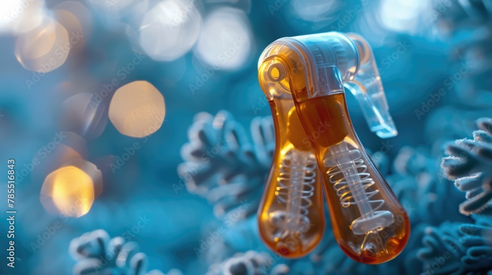 Asthma Inhaler and Constricted Airway Model Providing Medical Treatment ...