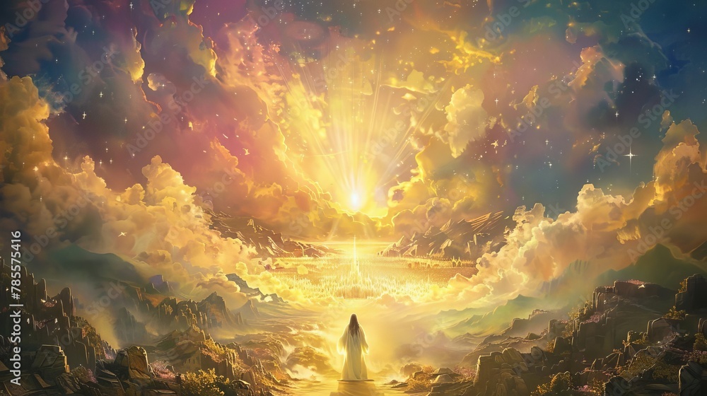 radiant bride illustration jesus christ welcoming to new jerusalem gods ...