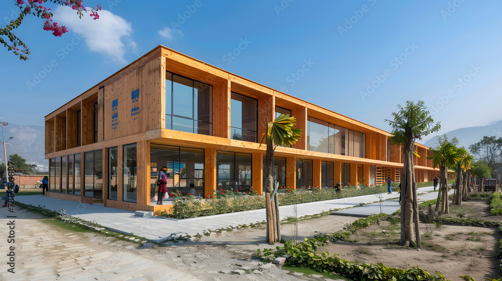 An earthquake-resilient school built with flexible materials and base ...