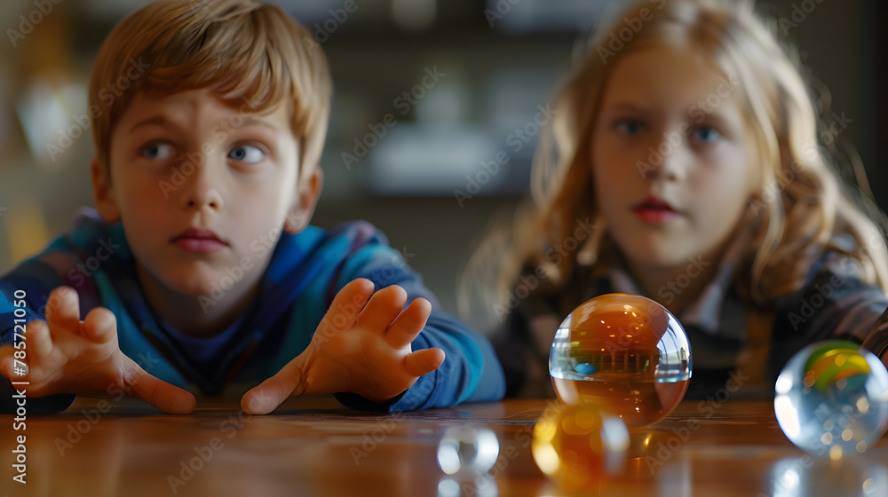 Kids conducting a simple experiment to understand gravity using balls ...