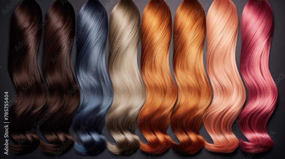 Hair color palette with range of swatches, Stock Photo | Adobe Stock