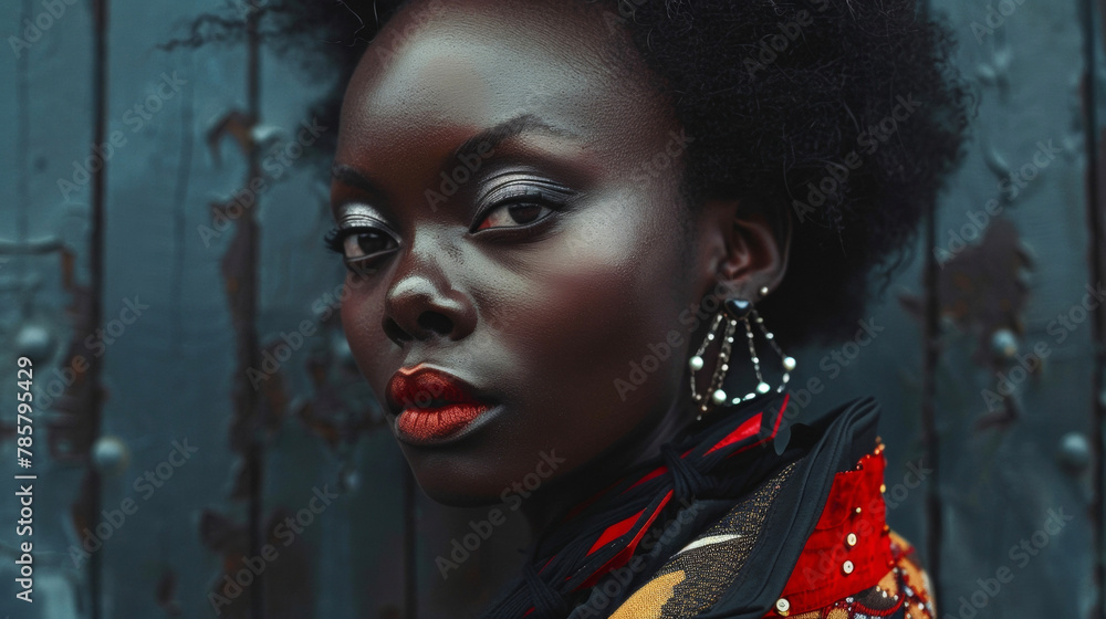 With a bold fearless stare a black woman exudes confidence and ...