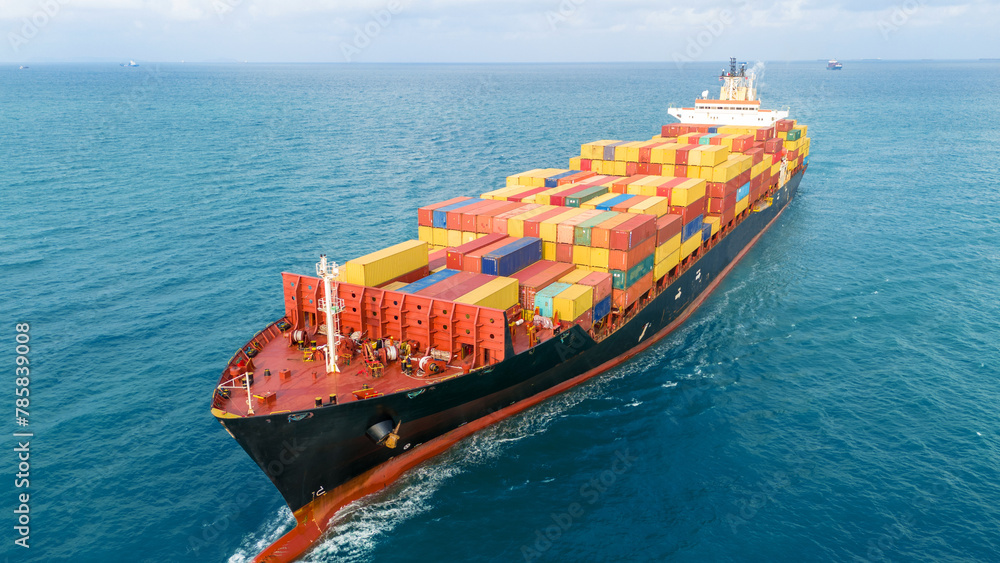 Cargo container ship carrying container and running out international ...