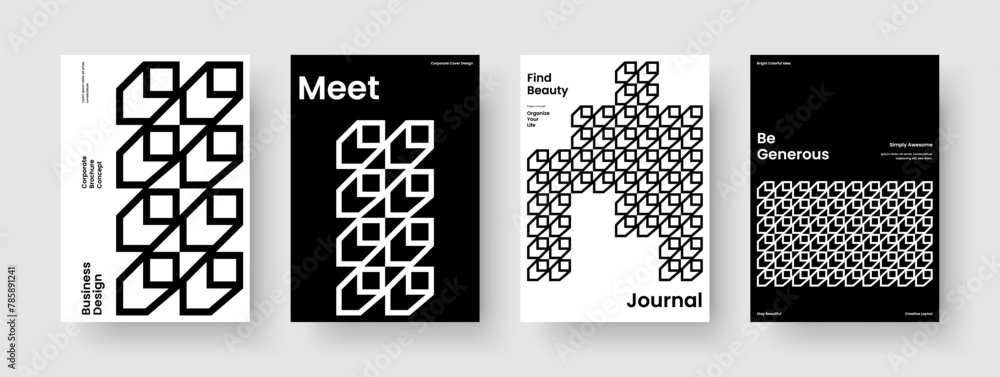 Image vectorielle Stock Geometric Flyer Design. Modern Book Cover ...