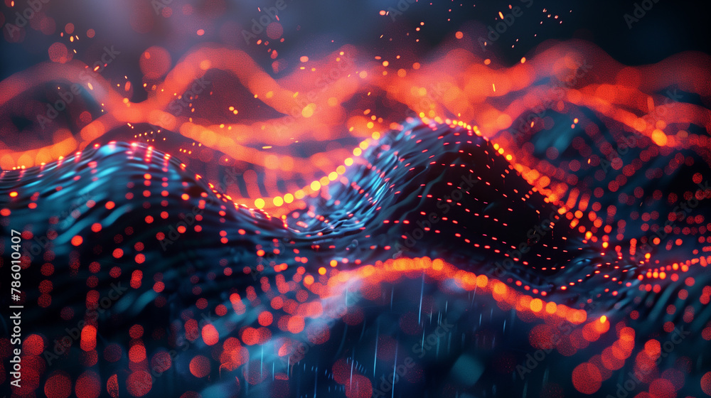 An abstract representation of the internet as a physical space where ...