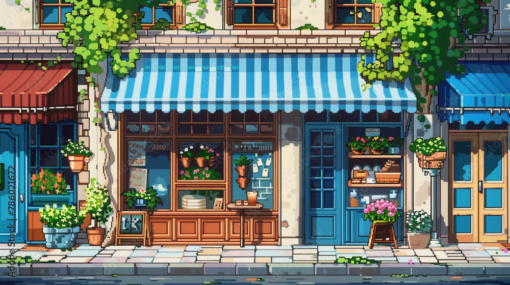 2d pixel art of ancient greek temple on the hill, Athena Parthenos,16 ...