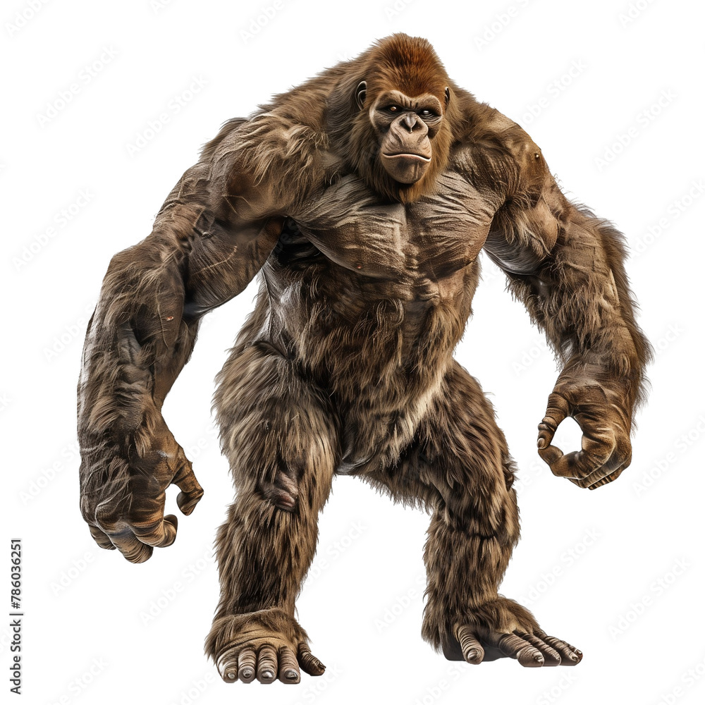Gigantopithecus ape on transparent background. Ice age megafauna and ...