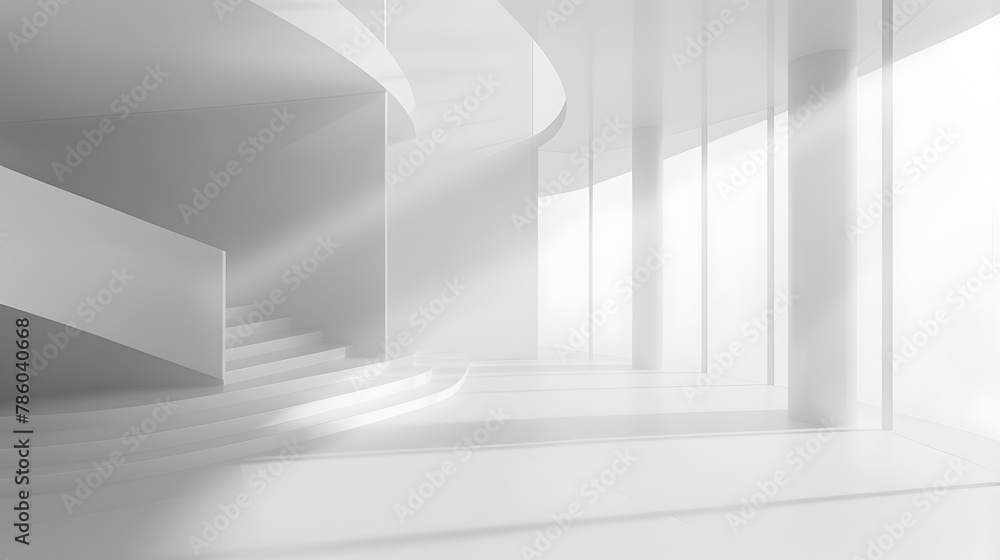 Minimalist Architectural Space with Soft Diffused Light and Neutral ...