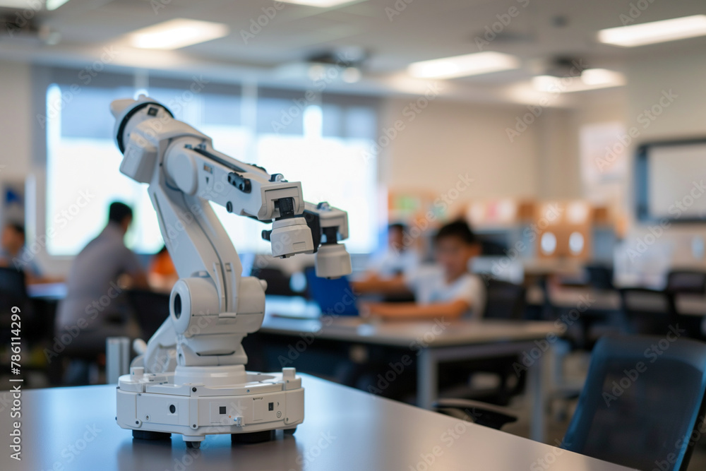 Photo Stock STEM classroom, with a teacher at the forefront ...