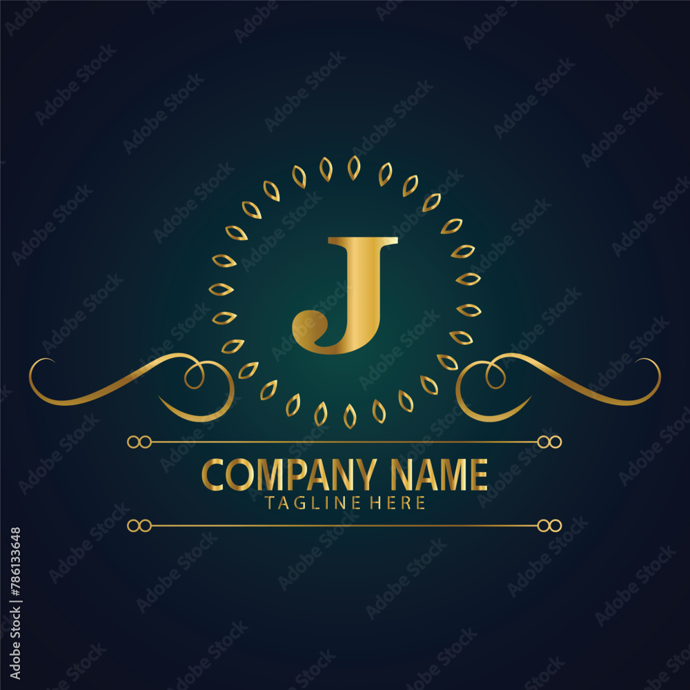 Luxury brand letter J logo with crown. Stock Vector | Adobe Stock
