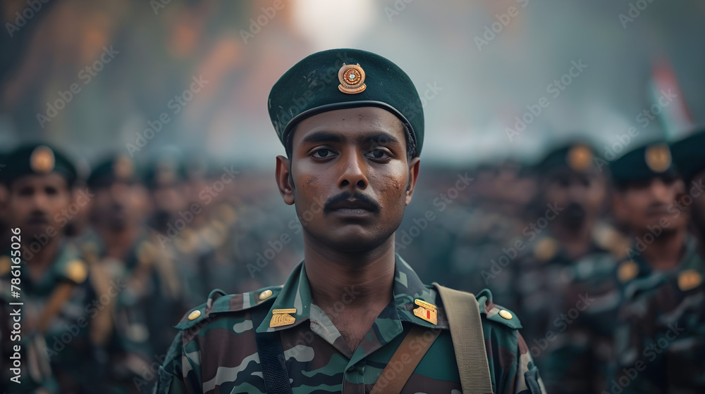 An image of a ceremonial parade and celebration of India Army Day ...
