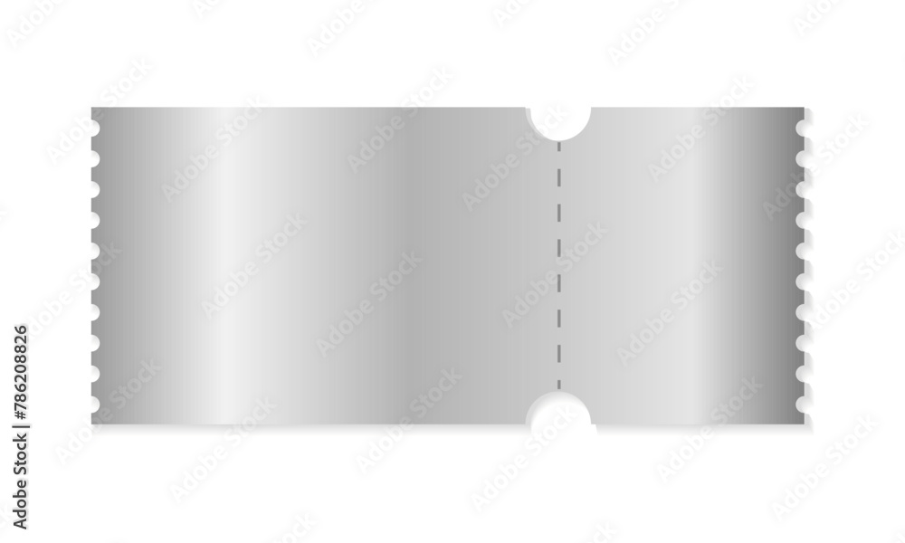 Silver ticket isolated on transparent background. Vector illustration ...