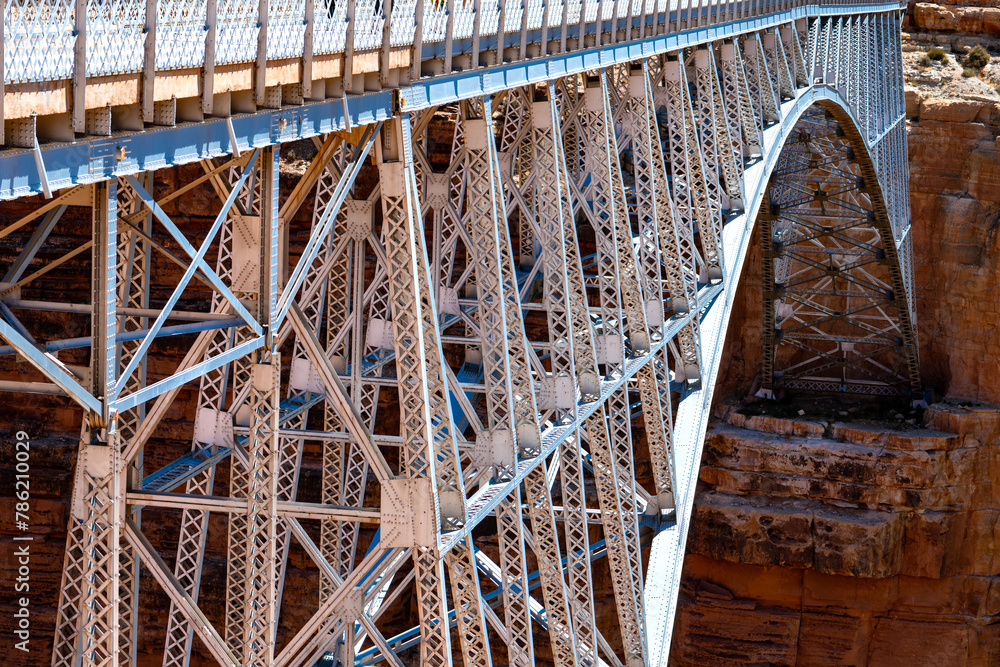 Historic arch bridge spanning over Marble Canyon washed out by Colorado ...