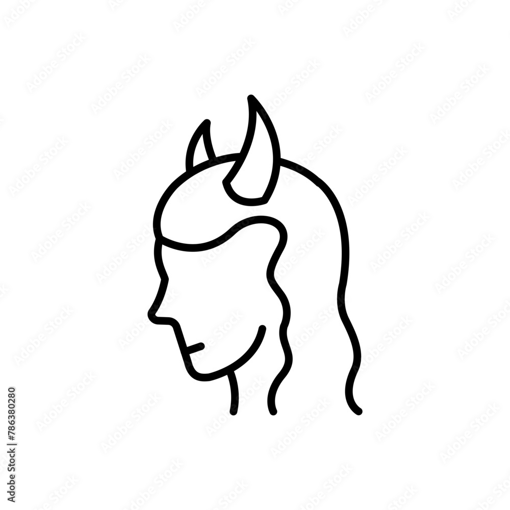 Devil people outline icons, minimalist vector illustration ,simple ...