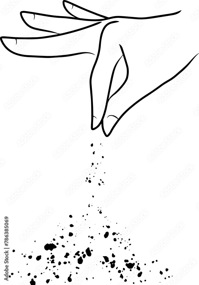 Continuous line drawing of hand gesture picking isolated on transparent ...