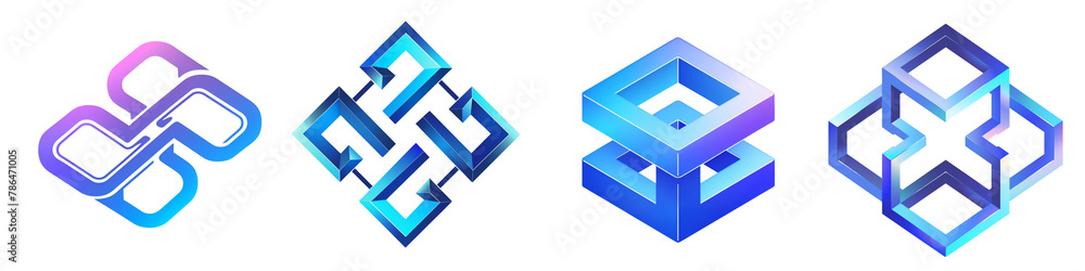 Blockchain clipart collection, symbol, logos, icons isolated on ...