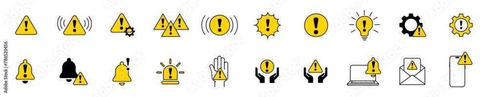 Danger, yellow warning sign. Warning, danger exclamation mark in ...