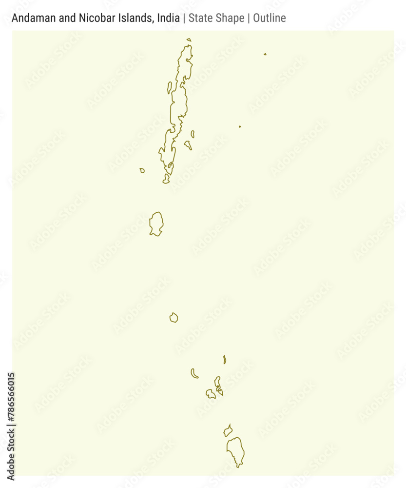 Andaman and Nicobar Islands, India. Simple vector map. State shape ...