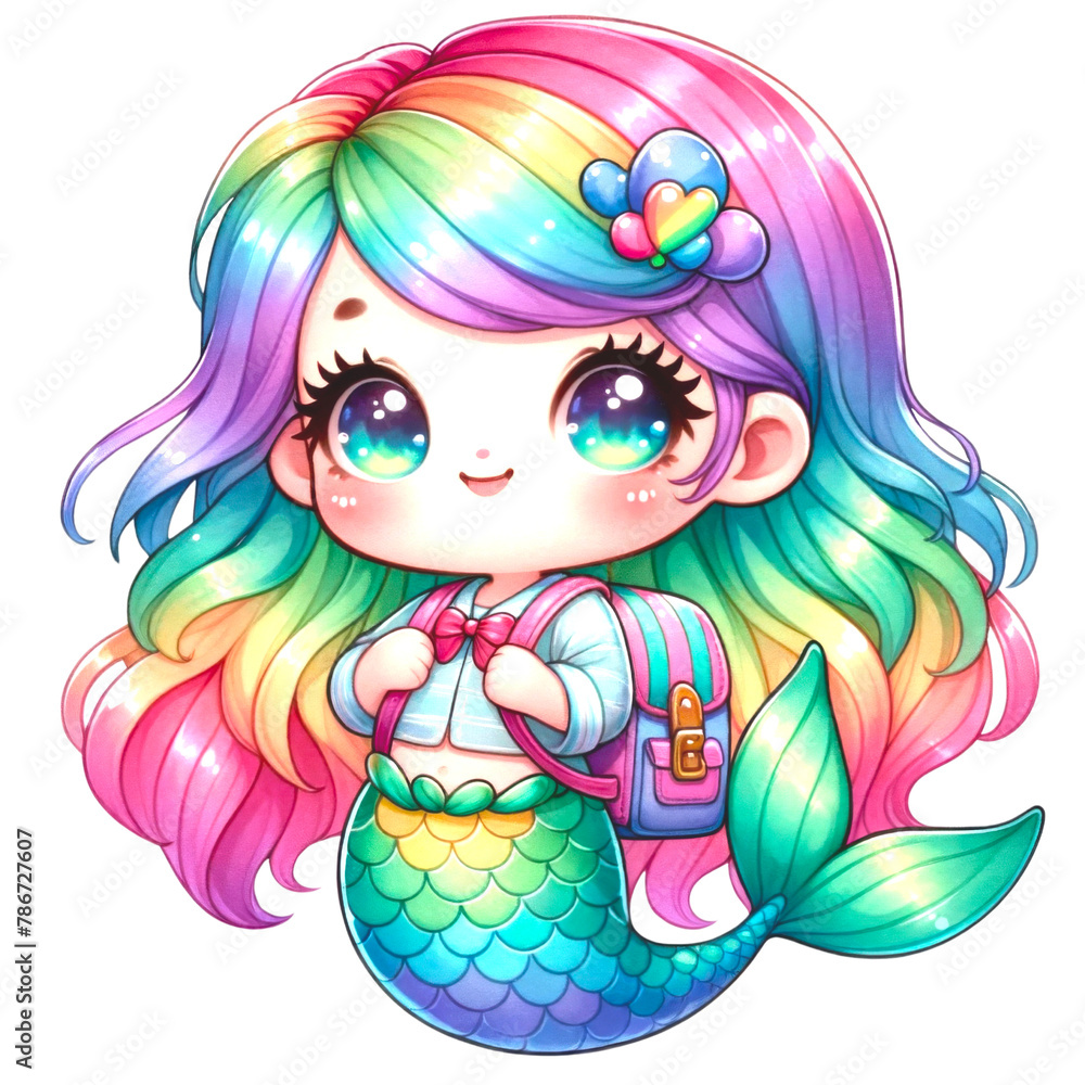 Colorful Rainbow Mermaid Characters Clipart Collection , An enchanting ...