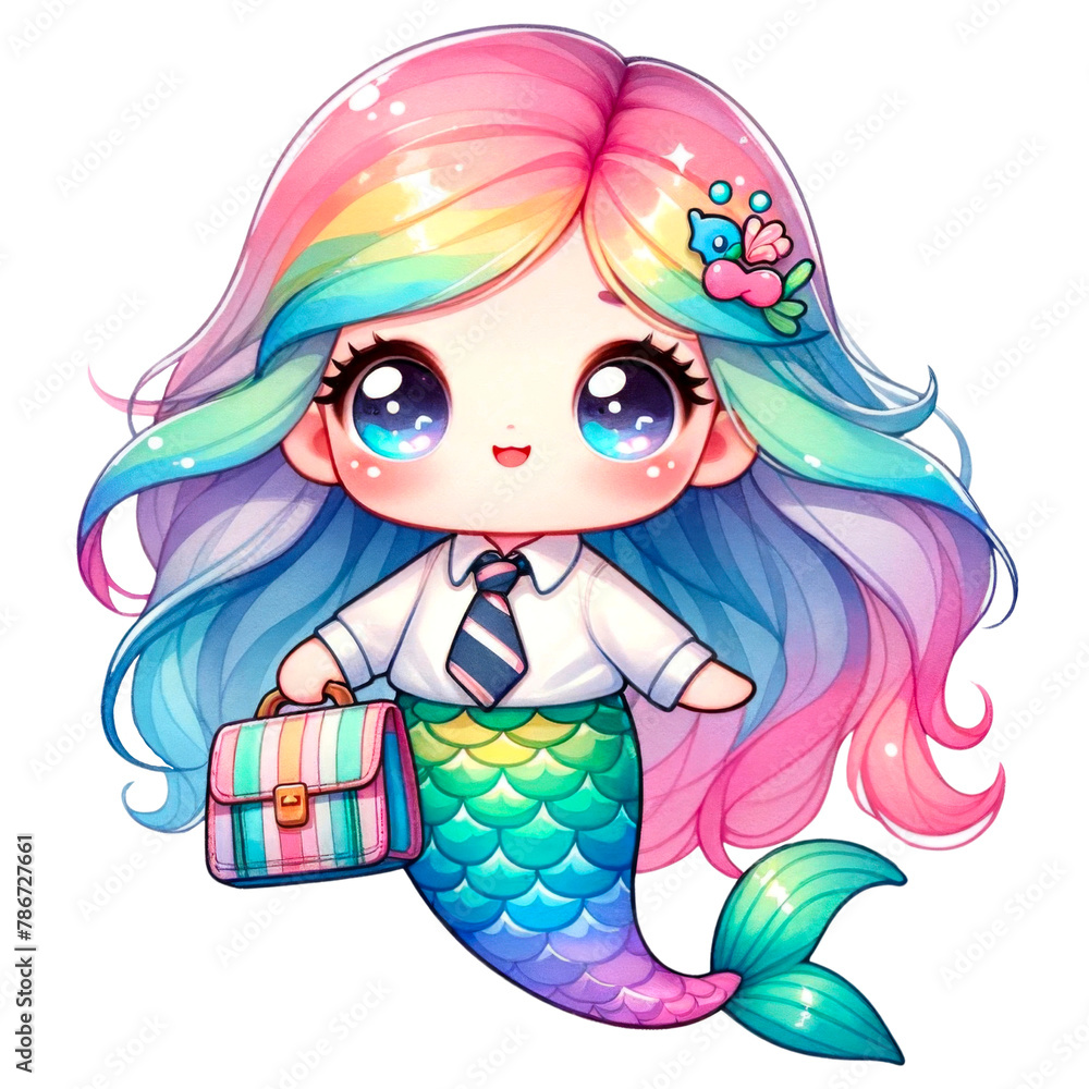 Colorful Rainbow Mermaid Characters Clipart Collection , An enchanting ...