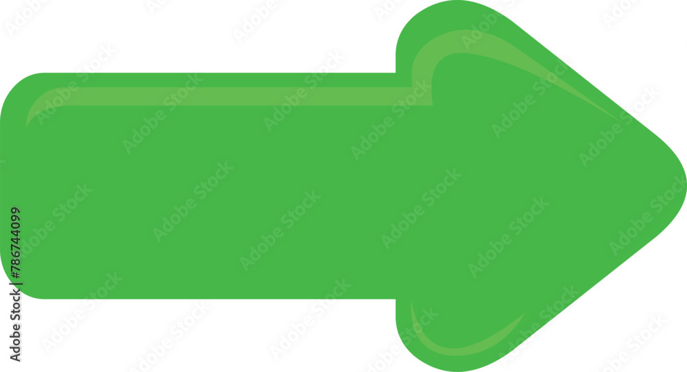 vector illustration green arrow icon indicating right direction Stock ...