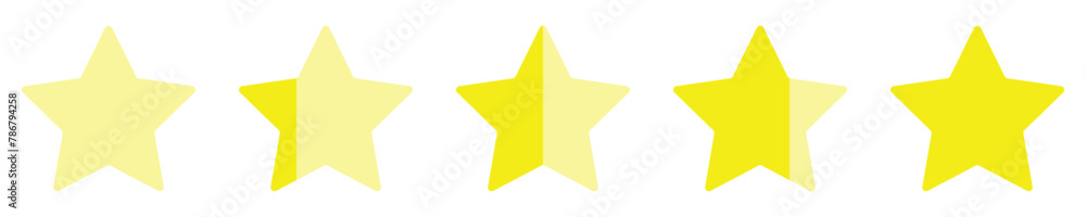 set of good positve reviews of rated star UI UX icon Feedback isolated ...