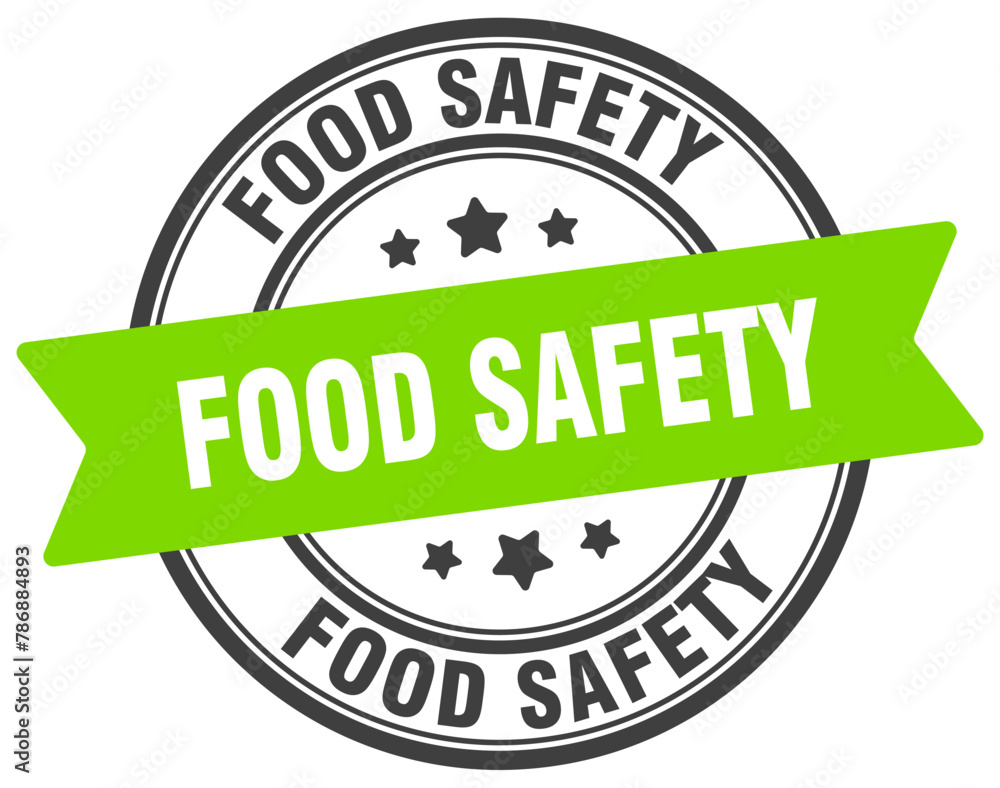food safety stamp. food safety label on transparent background. round ...