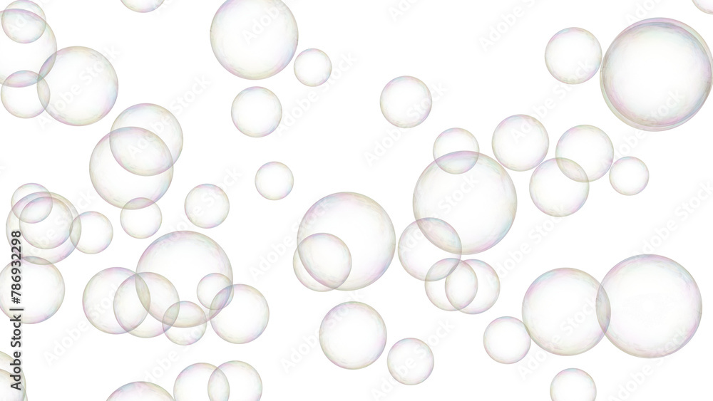 Beautiful Soap bubbles on infinity background, render without ...