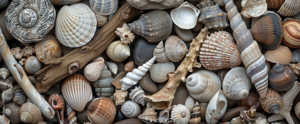 Curious exploration of a beachcomber's collection, sniffing at shells ...