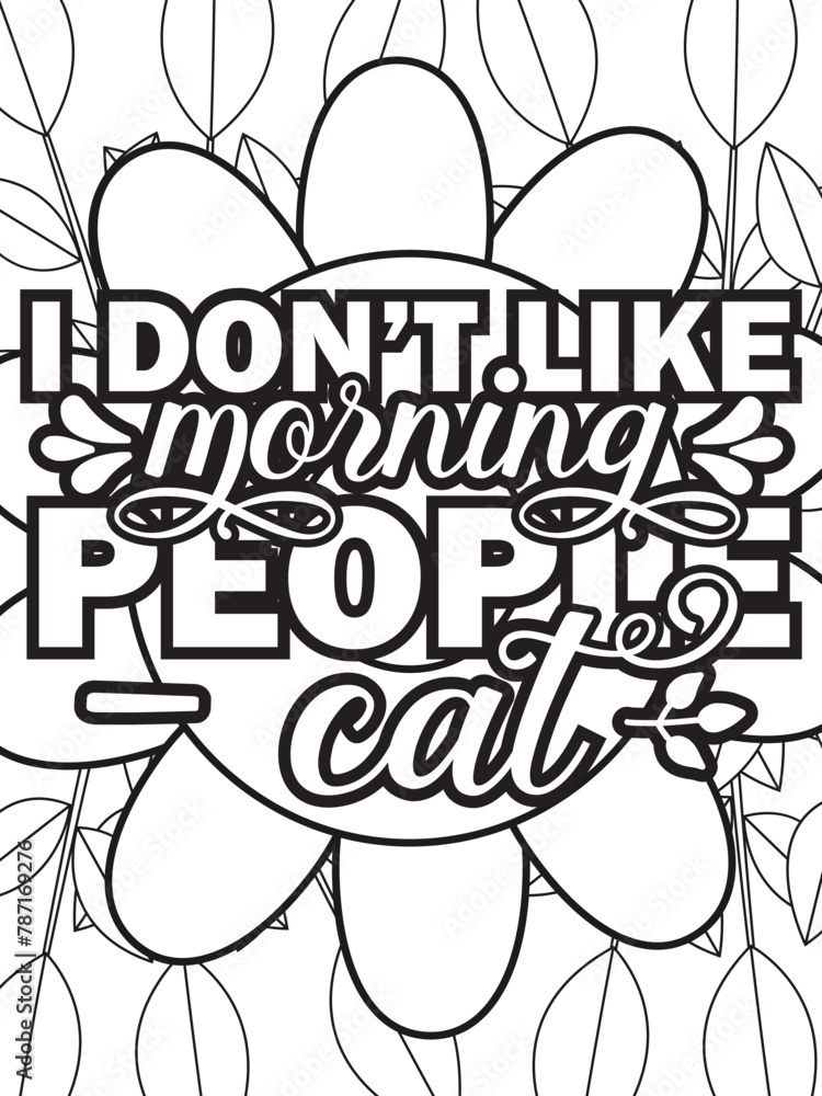 Sassy-Quotes Flower Coloring Page Beautiful black and white ...