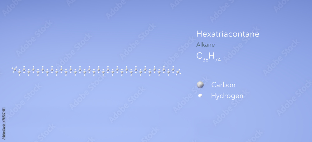hexatriacontane molecule, molecular structures, alkane, 3d model ...