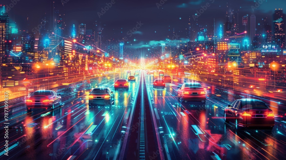 Our image captures a car driving on a motorway at high speeds ...