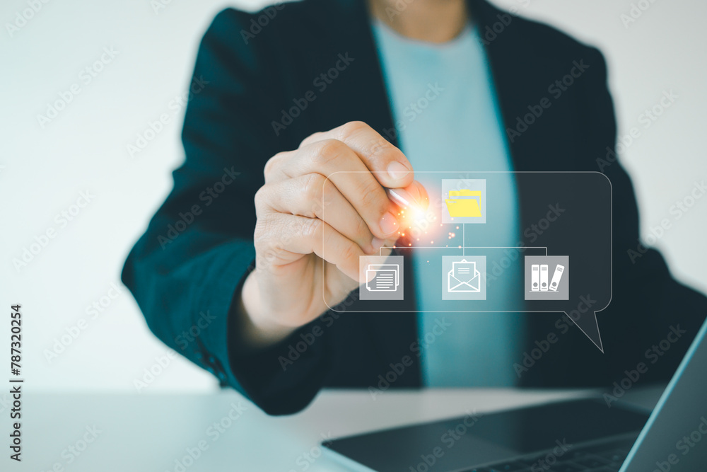 Document management concept. files online document database. Electronic documents, Document ...