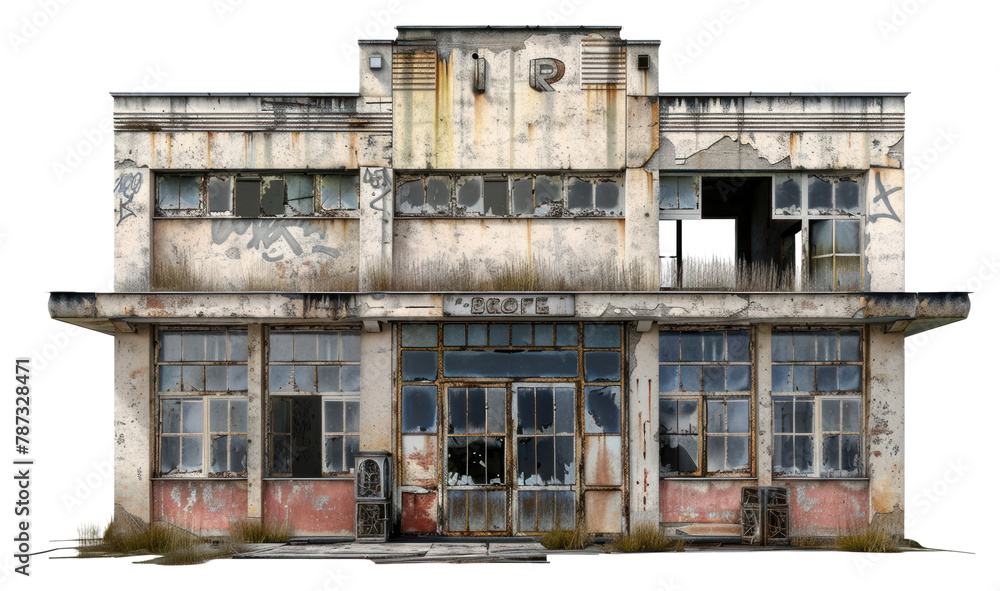 PNG Architecture illustration abandoned building white background ...