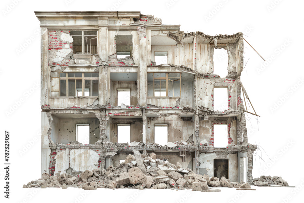 PNG Architecture illustration destroyed building white background ...