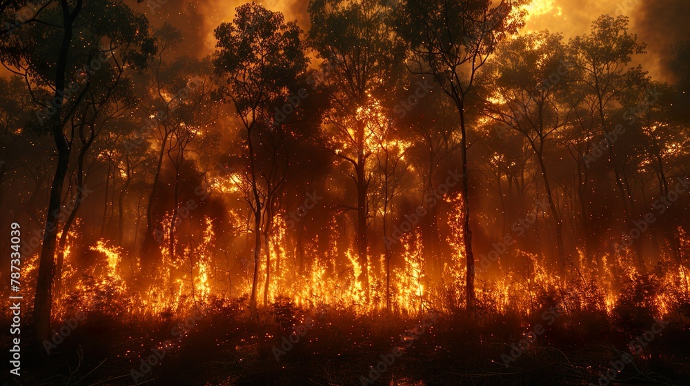 Wildfire, forest fire, bushfire, conflagration, blaze, inferno ...