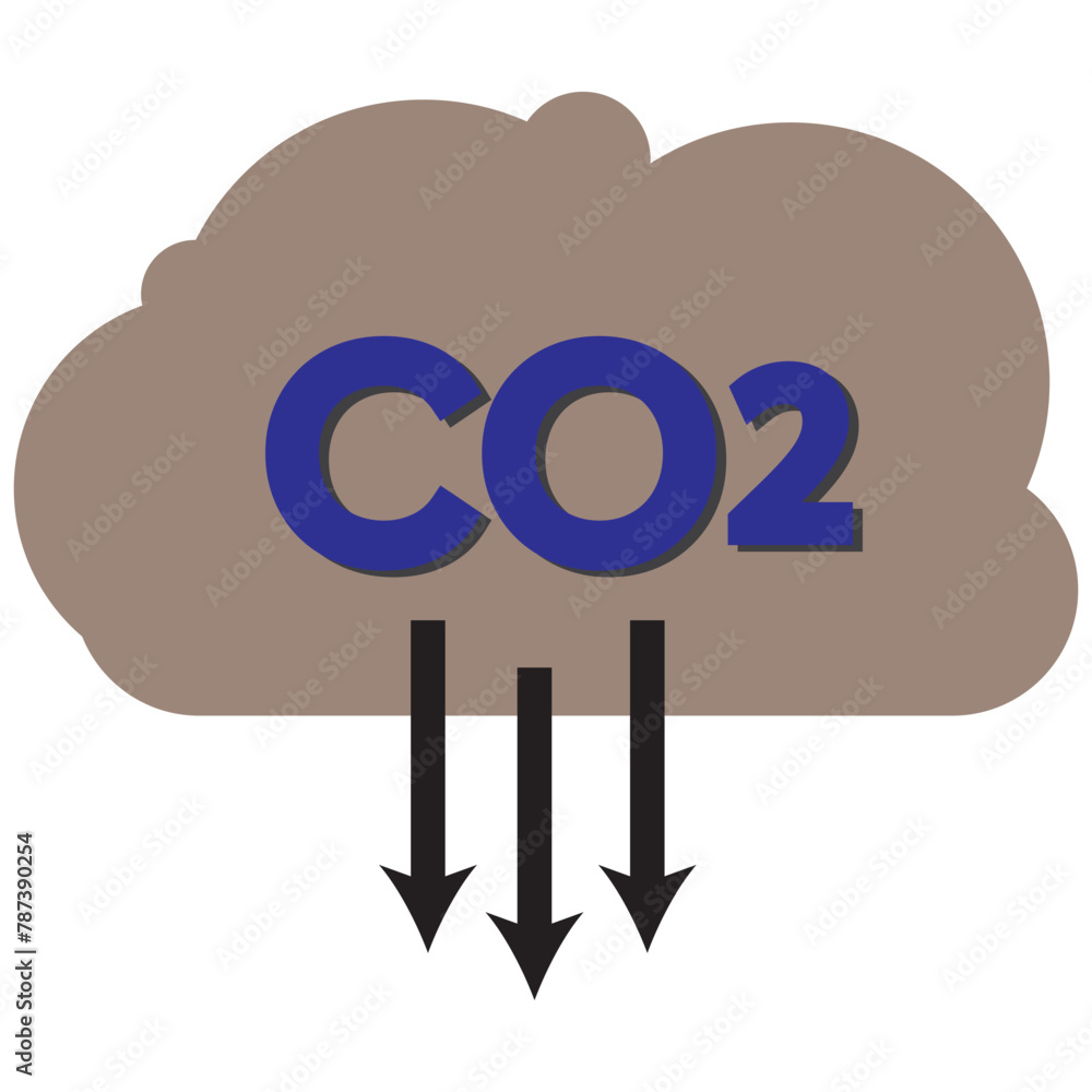 Set of co2 emissions cloud icons. Carbon dioxide, smog pollution concept, smoke pollutant damage ...