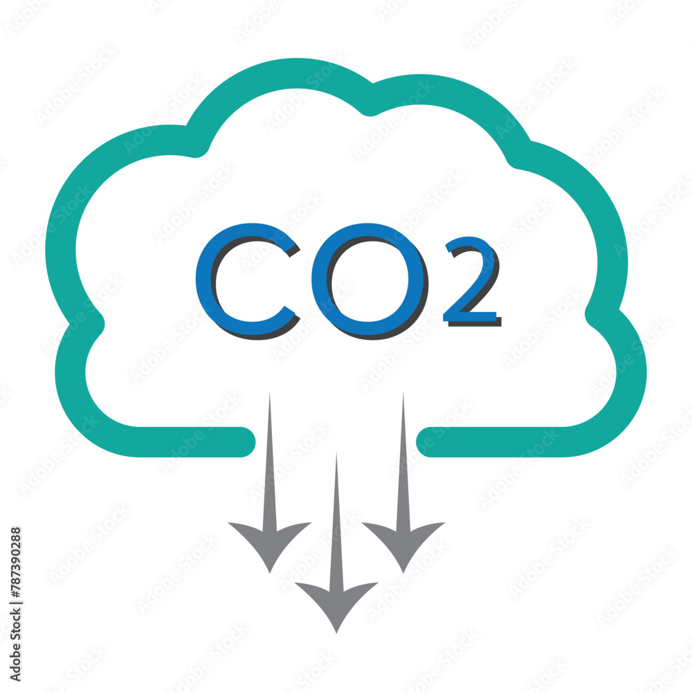 Set of co2 emissions cloud icons. Carbon dioxide, smog pollution ...