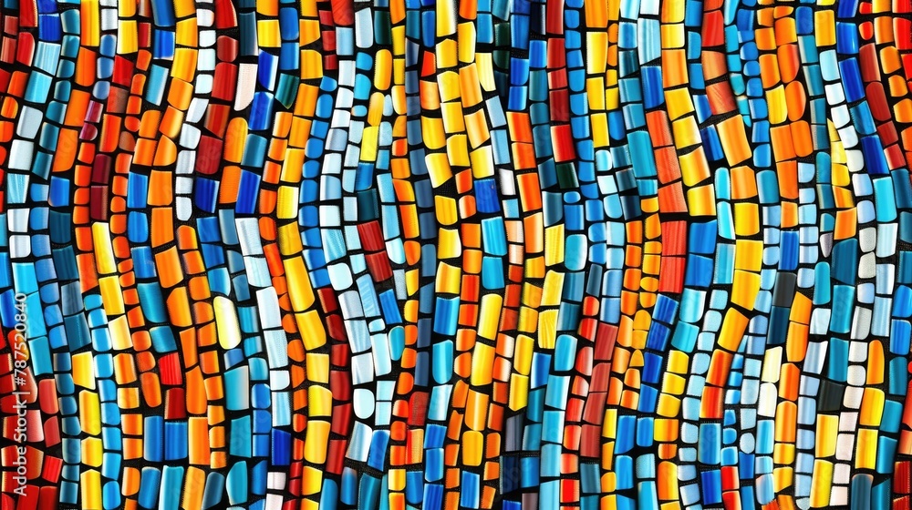 Colorful horizontal mosaic pattern for textiles designs and backgrounds ...