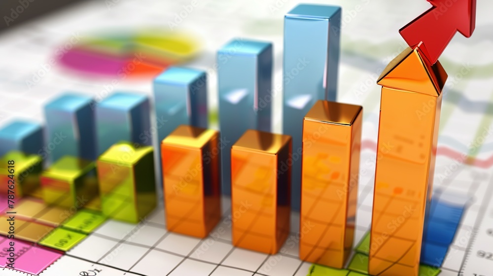 Economical stock market graph,illustration of fnancial business chart ...