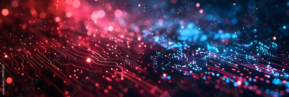 Rendered virus particles appear suspended in a microscopic view of a ...