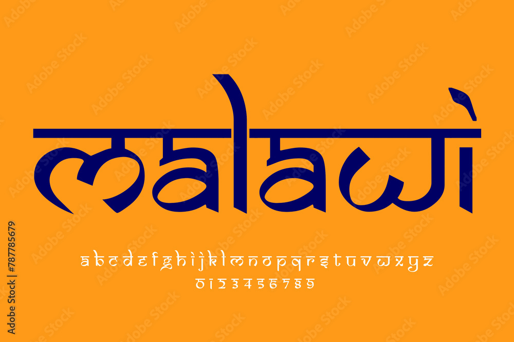 country Malawi text design. Indian style Latin font design, Devanagari ...