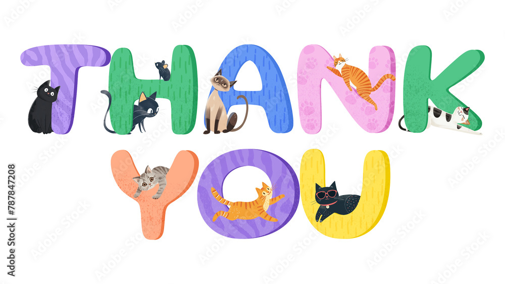 Thank you png cute word, transparent background Stock Illustration ...