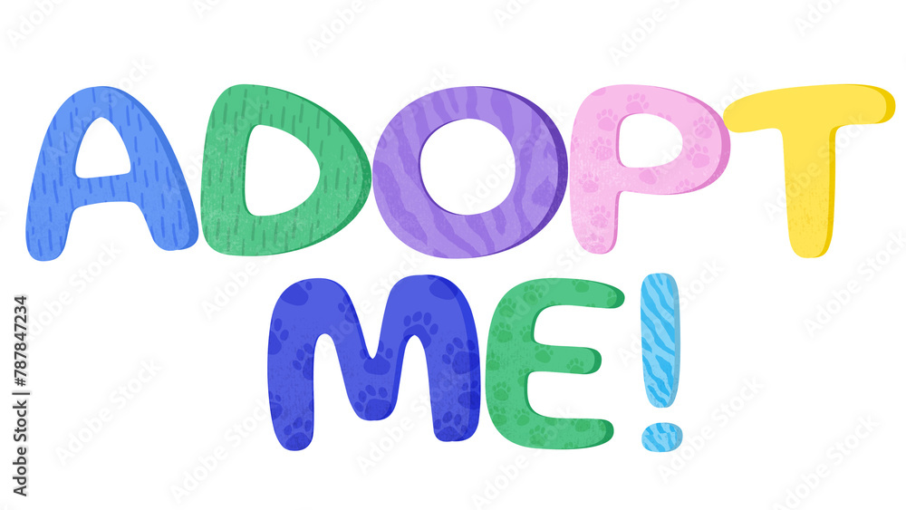 Adopt me png cute word, transparent background Stock Illustration ...