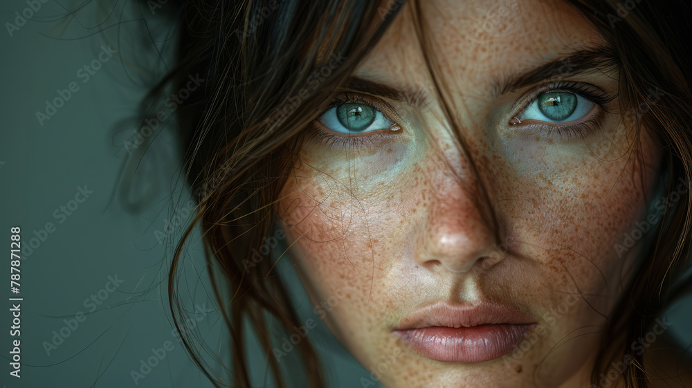 sad scared woman with big bruise under eye because of being beaten look ...